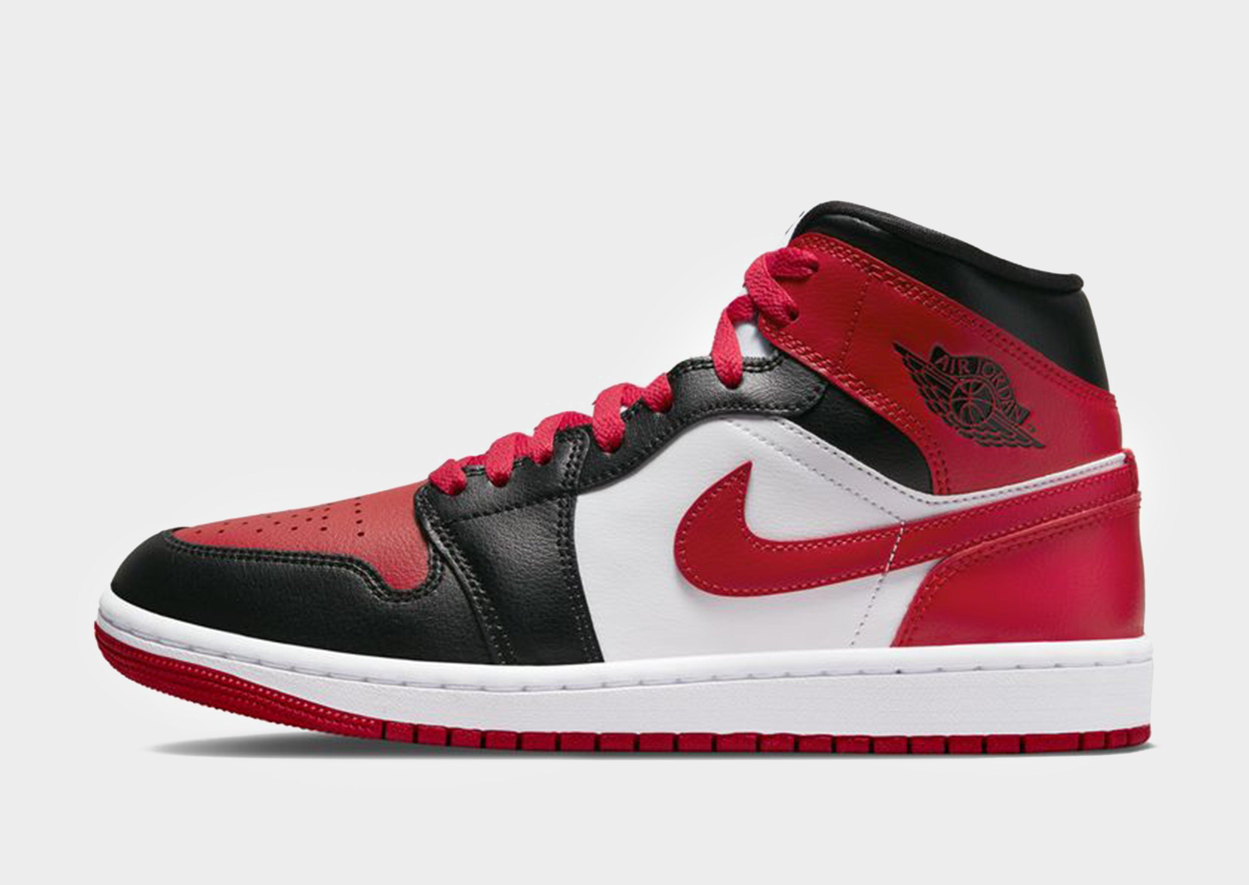 Jordan Air 1 Mid Red Black Women's