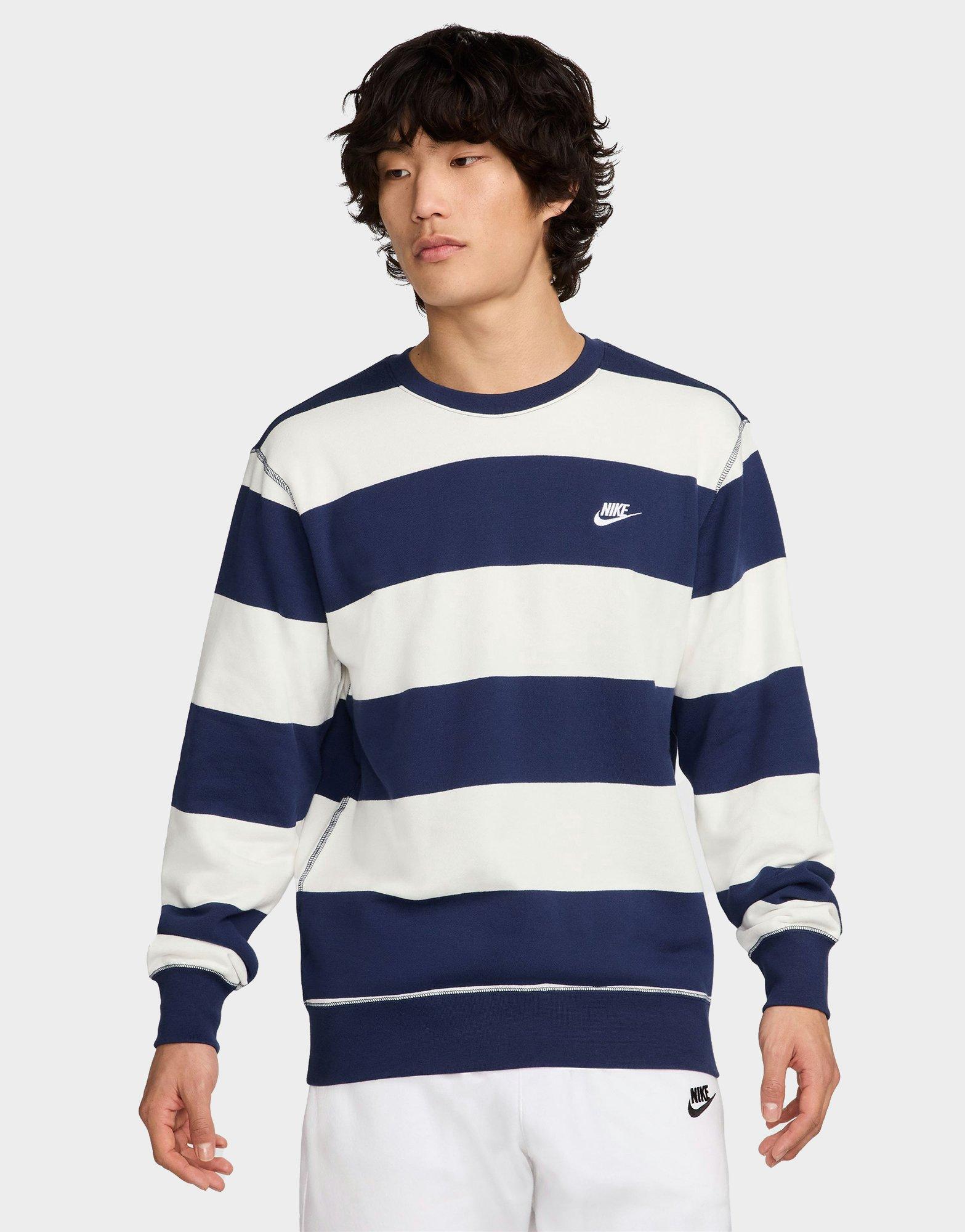 Nike Striped Heavyweight French Terry Crew Sweatshirt